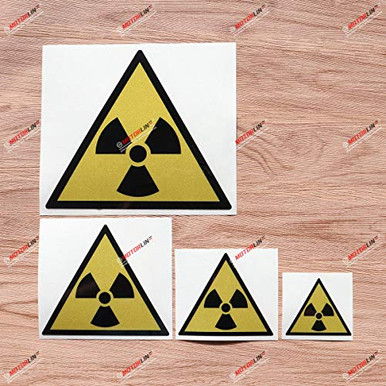 Radioactive Nuclear Symbol Triangle Decal Vinyl Sticker - 4 Pack ...