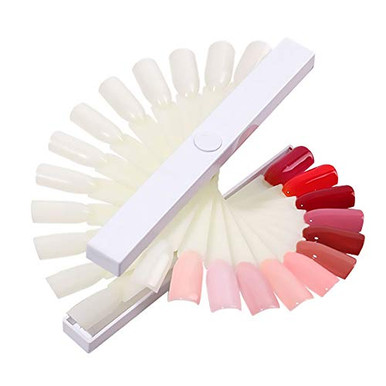 Fan-Shaped Nail Art Tips Chart Fan Sticks Polish Gel Display Chart Nail ...