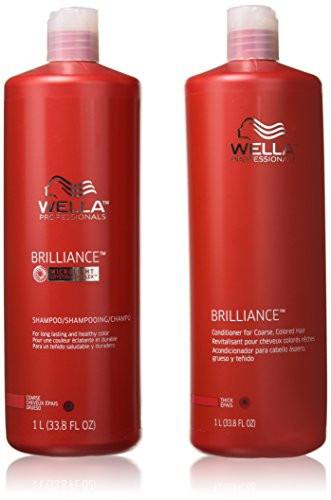 WELLA Brilliance Shampoo & Conditioner Coarse Colored Hair,Liter Duo 33 ...