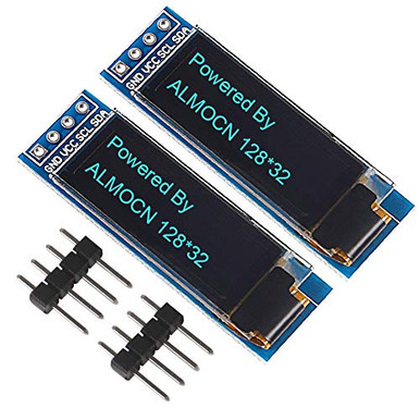 ALMOCN 2PCS 0.91 Inch IIC OLED Display Module I2C SSD1306 LED 128X32 ...