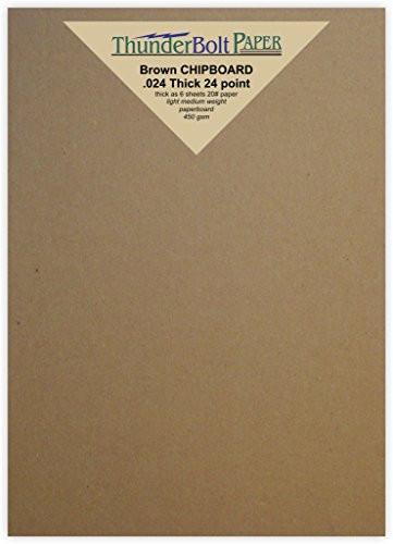 200 Sheets Chipboard 24pt (point) 4.5 X 6.5 Inches Light Medium Weight ...