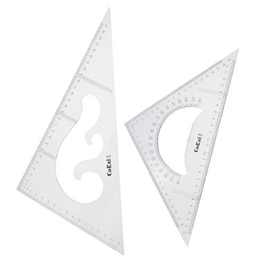 Pack of 2 Triangular Ruler Set 30/60 and 45/90 Triangles Set Squares ...