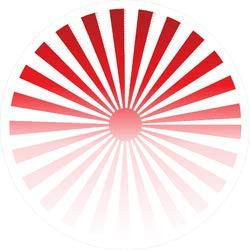 Red Rising Sun Rays Circle - Pack of 4 - StickerVinyl Waterproof ...