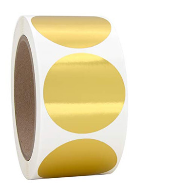 2 inch Metallic Gold Round Color Coding Circle Dot Labels on a Roll 500 ...