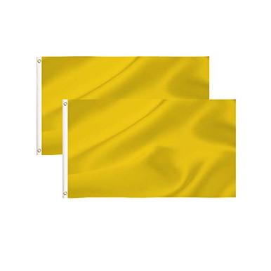 2 Pack 3x5 Foot Pure Solid Yellow DIY FlagPlain Yellow Flags Polyester ...