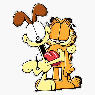 Leyland Designs Odie Hugs Garfield Sticker Outdoor Rated Vinyl Sticker ...