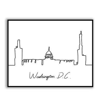 Washington D.C Skyline City Cityscape Art Washington Minimalist One ...