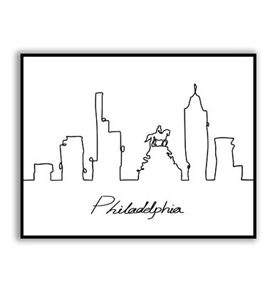 Philadelphia Skyline City Cityscape Art Philadelphia Minimalist One ...