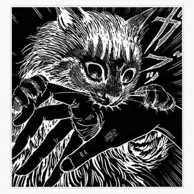 Leyland Designs Cat Junji Ito Bite Sticker Outdoor Rated Vinyl Sticker ...
