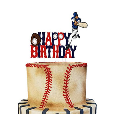 Acrylic Baseball Happy Birthday Cake Topper Baseball Themed Birthday ...