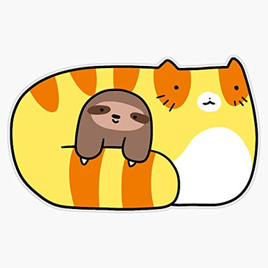 Leyland Designs Tabby and Baby Sloth Sticker Outdoor Rated Vinyl ...
