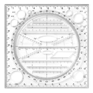Multifunctional Drawing Ruler Angle and Circle Maker Drawing Geometric ...