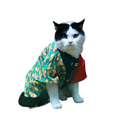 JSVDE Pet Costume Cat Small Dog Cosplay for Anime Demon Slayer Kimetsu ...