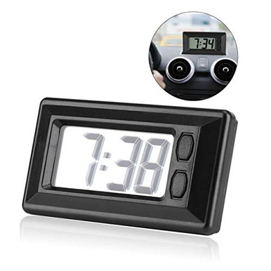 Digital Clock LCD Mini Car Clock Auto Car Truck Dashboard Time Self ...