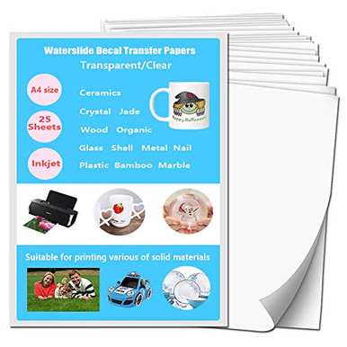 Waterslide Decal Paper Inkjet Clear 25 Sheets Premium Personalized ...