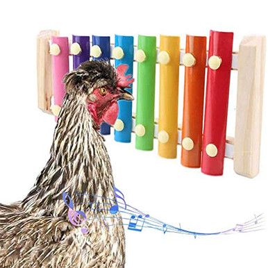 Chicken Toys Hen Pecking Toy Decorative Wooden Xylophone Toy with 8 ...