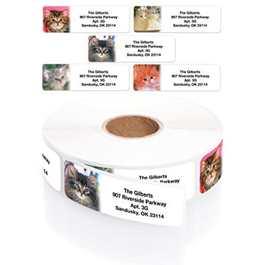 Photo Kitties Designer Assorted Rolled Address Labels with Elegant ...