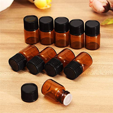 Aromatherapy Box - 10pcs 2 Ml Amber Glass Dripper Bottles Empty Sample ...