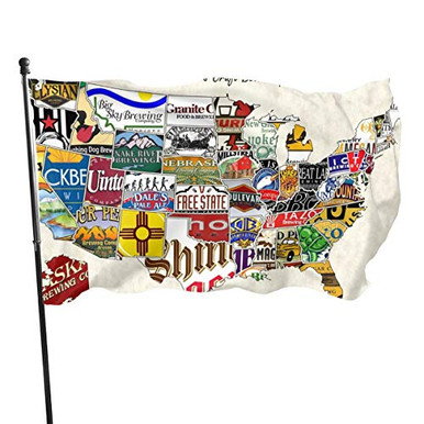 QQMIMIG 3x5 Foot USA Craft Beer Map Flag Vivid Color and UV Fade ...