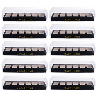 HEMOTON 10pcs Macaron Boxes Clear Display Window Macarons Container or ...