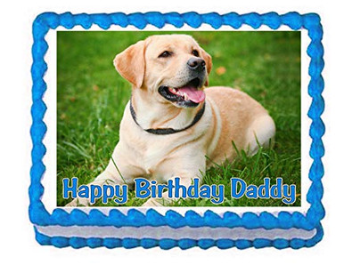 Labrador Yellow Lab Dog Edible Cake Image Cake Topper - Warehousesoverstock
