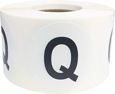 Letter Q Inventory Labels 1.5 inch Round Circle Dots 500 Adhesive ...