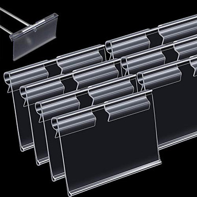 100 PCS Clear Plastic Label Holders Clip on Tag for Bin Basket Wire ...