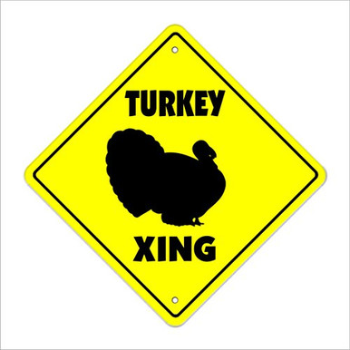 Turkey Crossing Sign Zone Xing - Indoor/Outdoor - 17 inch Tall Plastic ...