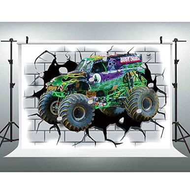 EOA 7W x 5H FT Monster Car Truck Photography Backdrop Racing Cars Kids ...