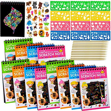 YUKKLY Rainbow Scratch Art Notes Scratch Art Rainbow Mini Notes Rainbow ...