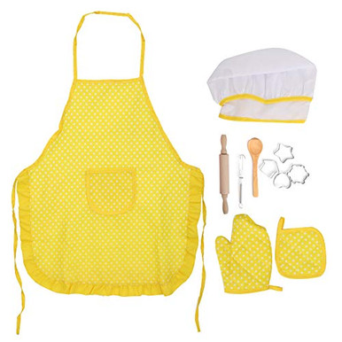 COSIKI ????????? ???? Kids Cooking Toys Chef Outfit Yellow Kids Baking ...