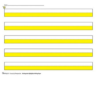Kindergarten Highlighter Writing Paper-Yellow -50 Sheets ...