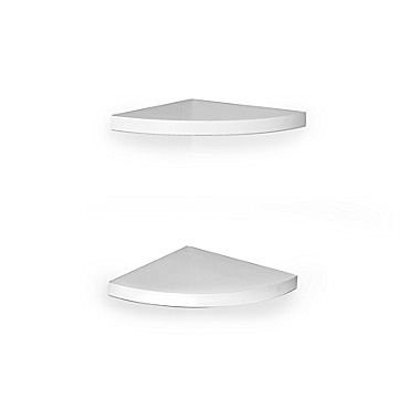 Corner Radial Shelf in Rustic Weathered Oak - Set of 2 ...