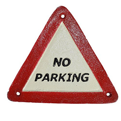AB Tools No Parking Triangle Cast Iron Sign Plaque Door Wall Post Cafe ...
