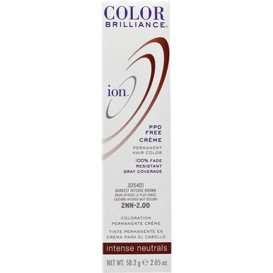 Ion 2NN Darkest Intense Brown Permanent Creme Hair Color 2NN Darkest ...