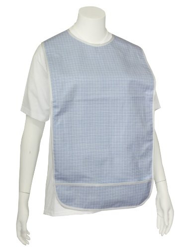 Adult Vinyl Adult Bibs with Crumb Catcher - Premium Bib -Blue with ...