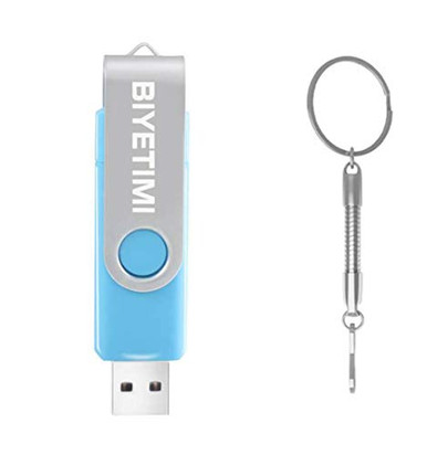 Solid Color OTG USB Flash Drive 64GB Light Blue with Chain ...