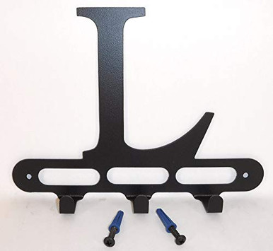 Capital Letter L Monogram Wall Hook. Made in USA. Satin Black. Solid ...