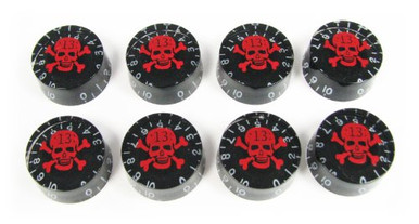 8-pack Potentiometer Knobs Red Skull on Black Speed Knob ...