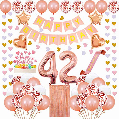 Santonila 42nd Birthday Decorations Kit-Happy Birthday Decorations ...