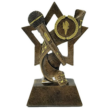 Microphone Trophy Gold - Mic Drop Award - 6 Inch Tall - Customize Now ...