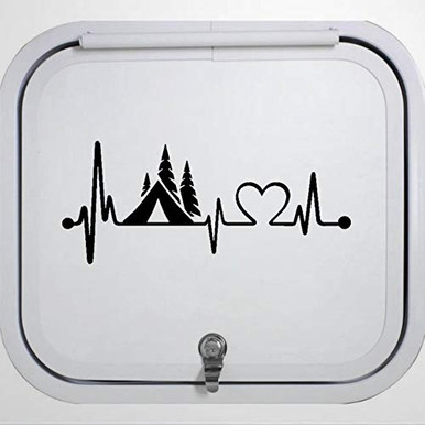 Camper Tent Heartbeat Lifeline Monitor Camping DecalStickers Vinyl ...