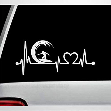 Surfing Heartbeat Lifeline Decal Stickers Car Decal Window Decal Vinyl ...