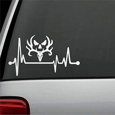 Deer Skull Heartbeat Lifeline Decal Stickers Car Decal Window Decal ...
