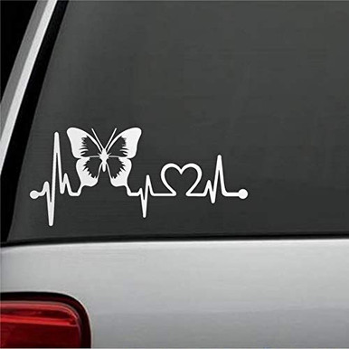 Butterfly Heartbeat Lifeline Monitor Decal Stickers Car Decal Window ...