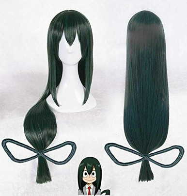 Missvig Cosplay Wig Dark Green Long Straight Anime Character Cosplay ...
