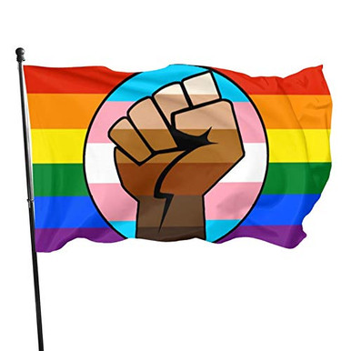 YUNCHUAN LGBT Gay Trans Pride BLM Fist Flag Flags 3x5 Feet Outdoor ...