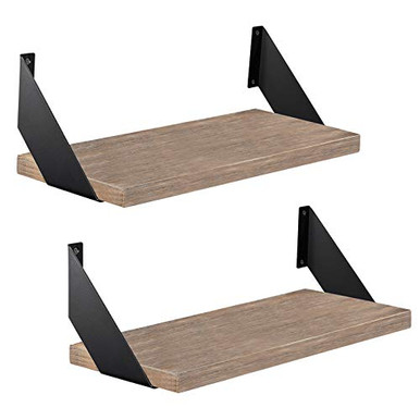 8 Inch Floating Shelf Brackets Angle Curved Black Floating Industrial ...