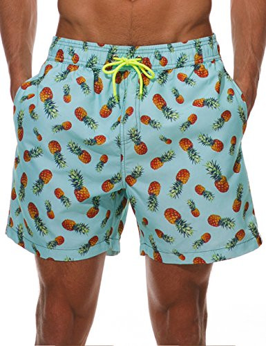 MAKEIIT Pineapple Swim Trunks Fruit Board Shorts Cool Swimming Trunks ...