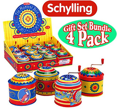 Schylling Classic Tin Music (Musical) Boxes Complete Gift Set Bundle ...